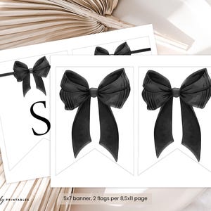 Bow Graduation Party Banner, Class of 2026 | Black Coquette Bow Ribbon ...