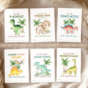 Printable Dinosaur Valentines Cards, Kids Valentine Day Gift Tags ...