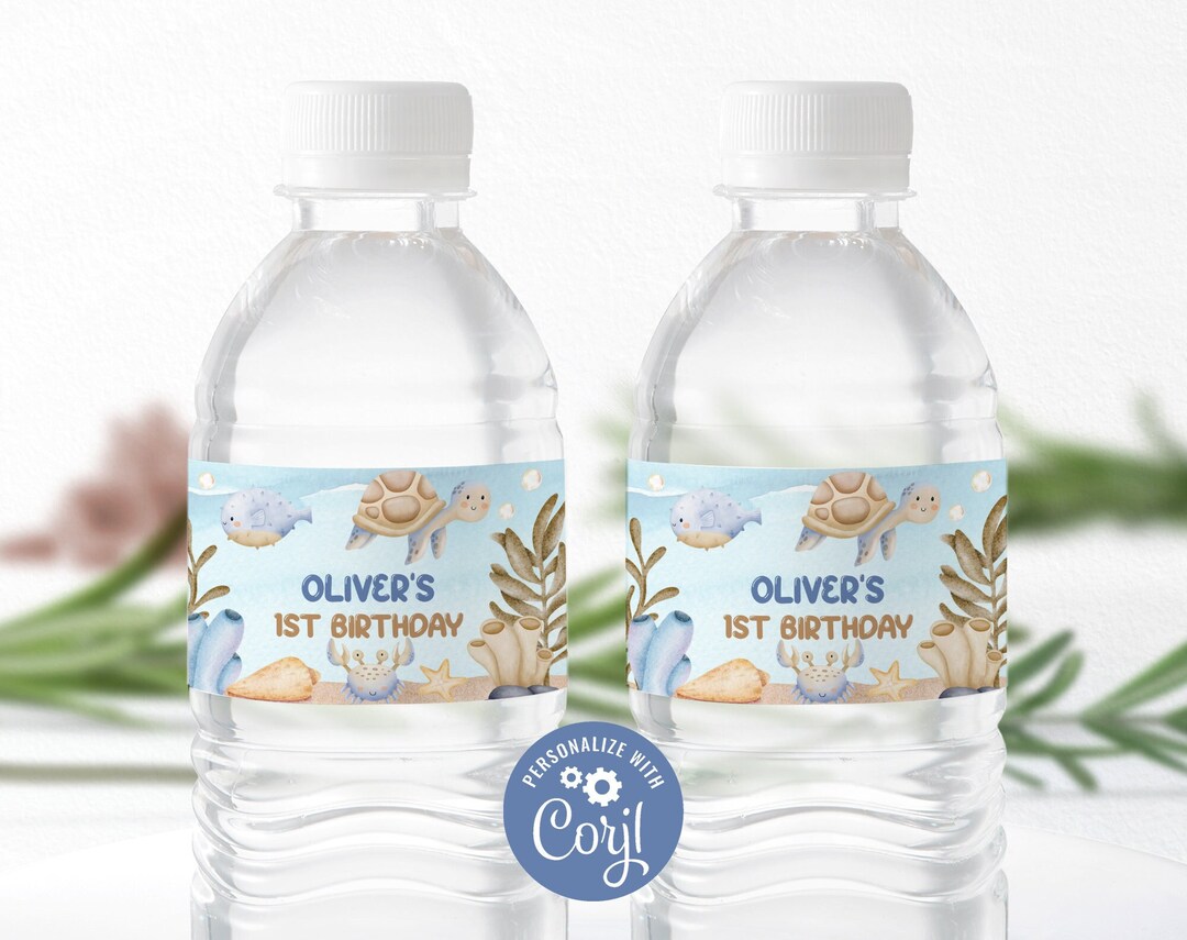 Editable Water Bottle Labels | Under the Sea, Ocean Animals | Printable ...