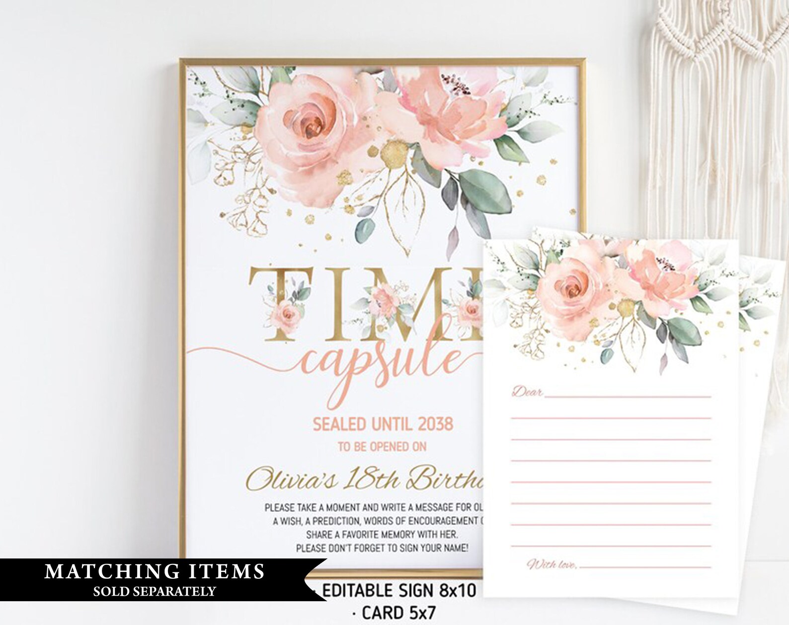 Blush Floral Party Banner Printable Happy Birthday Banner DIY - Etsy