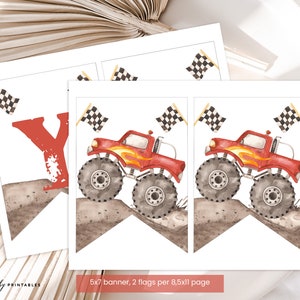 Happy Birthday Banner | Monster Truck, Start Your Engine | Printable ...