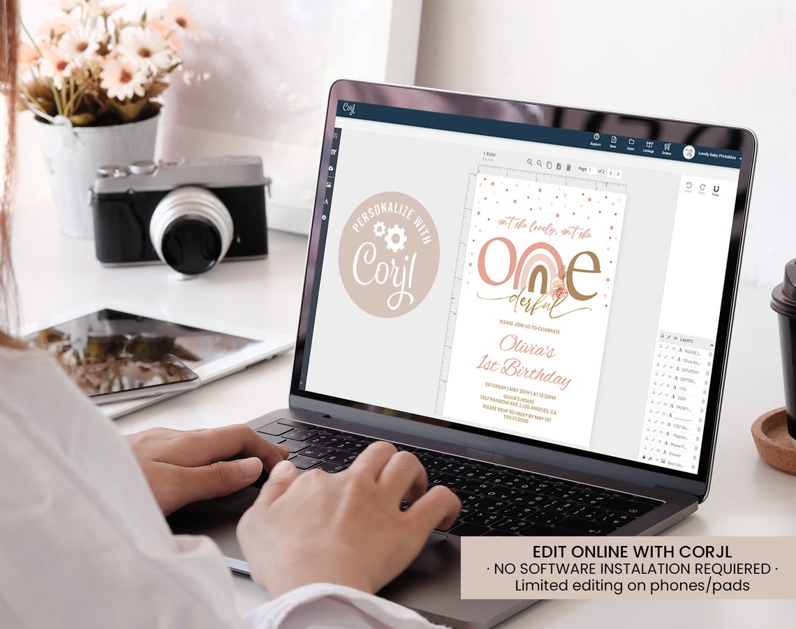 Editable Rainbow Birthday Invitation Template Boho Rainbow - Etsy