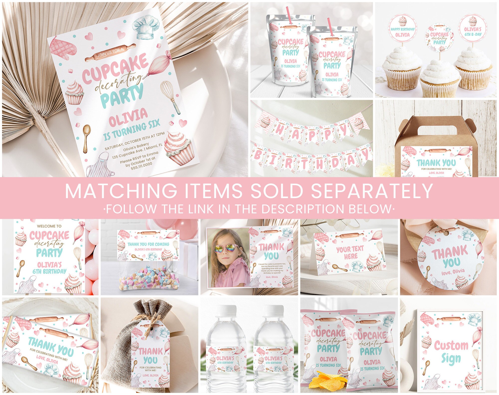 Printable Baking Party Favor Tags, Editable Birthday Thank You Gift Tag ...