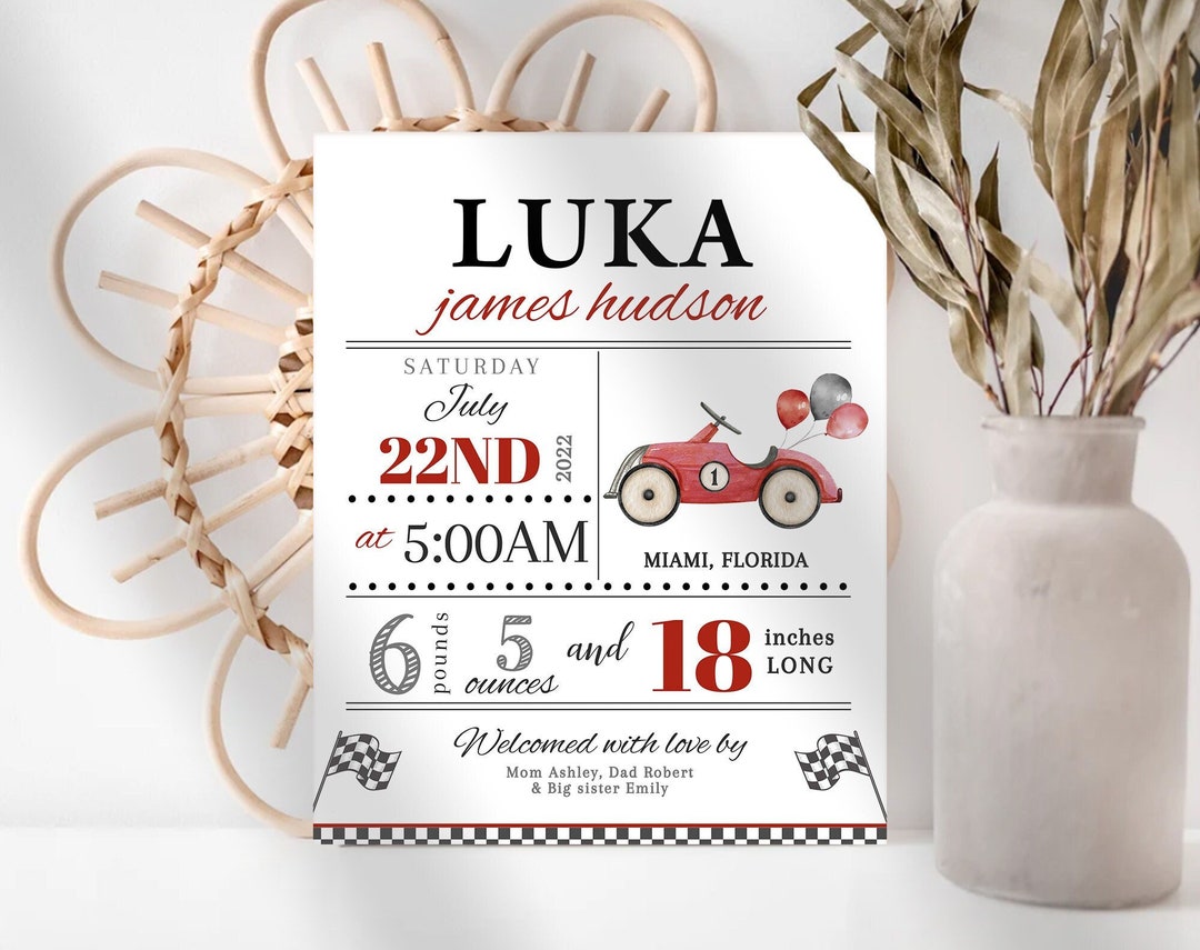 Printable Birth Stats Sign Editable Birth Stats Poster Newborn Stats ...