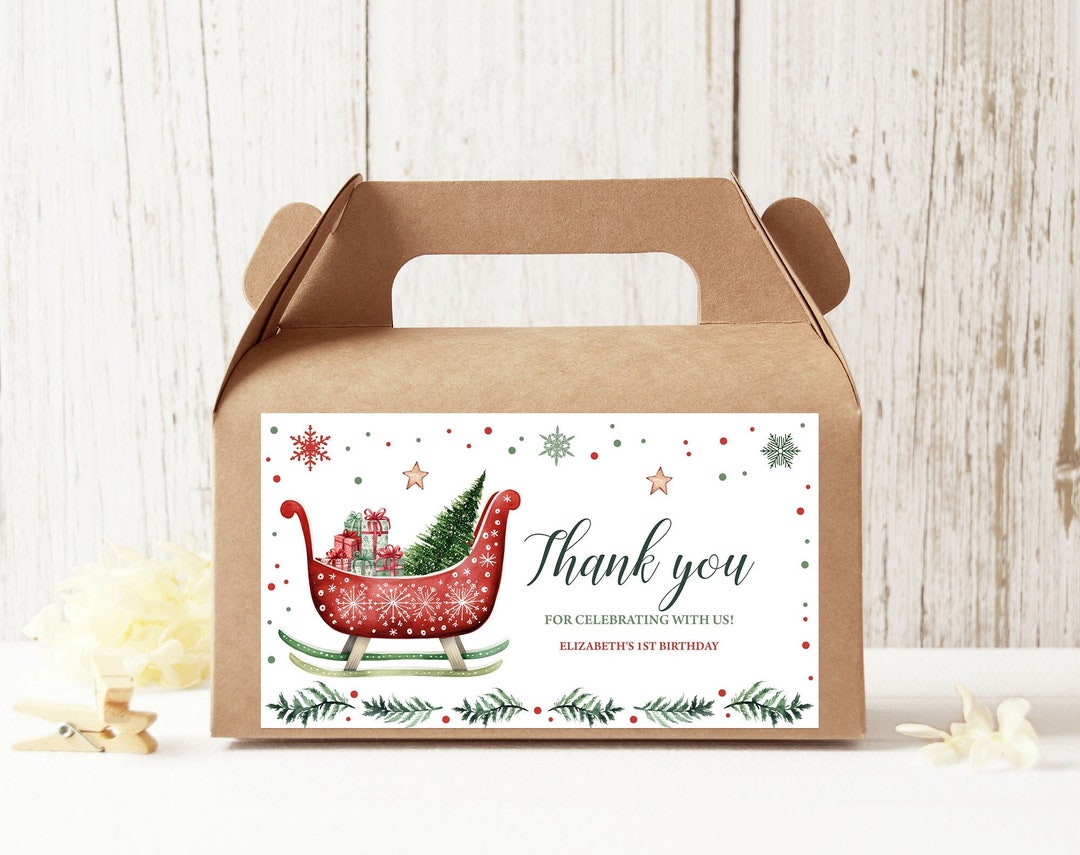 Gable Box Label, Gable Gift Box Sticker | Christmas, Onederful Winter ...