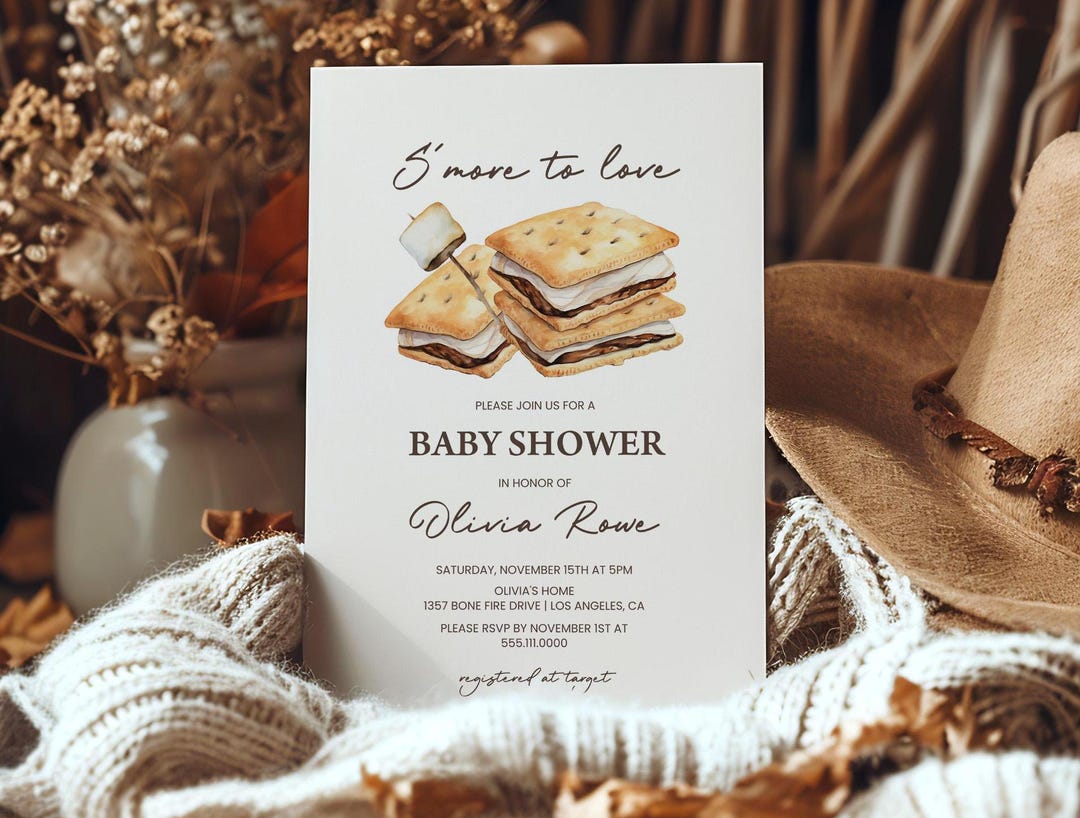Smores Baby Shower Invitation, Invite | S'more to Love, Smore Fun ...
