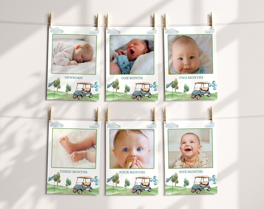 Monthly Photo Banner, 12 Months Birthday Banner, Year in Photos | Hole ...