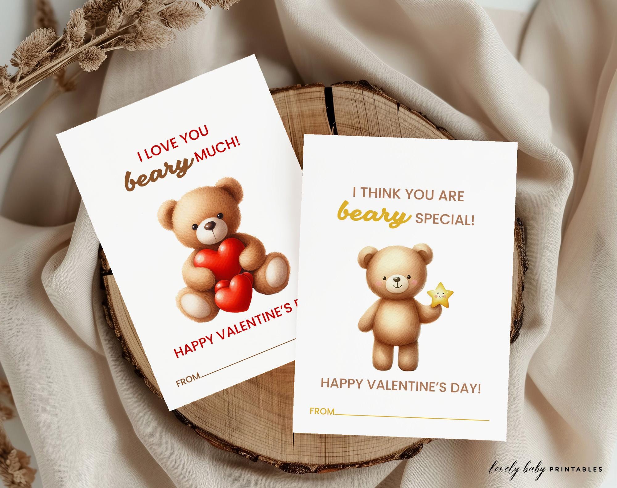 Printable Teddy Bear Valentines Cards, Kids Valentine Day Gift Tags ...