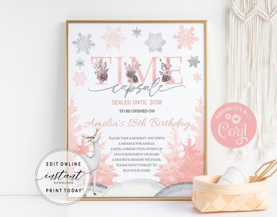 Editable Time Capsule Sign Printable Time Capsule Card - Etsy