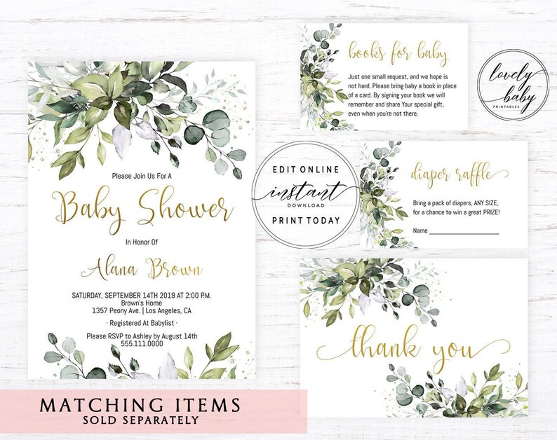 Baby Shower Welcome Sign Printable Greenery Welcome to Baby - Etsy