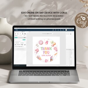 Editable Round Favor Tag, Birthday Gift Tags, Stickers | Sweet ONE ...