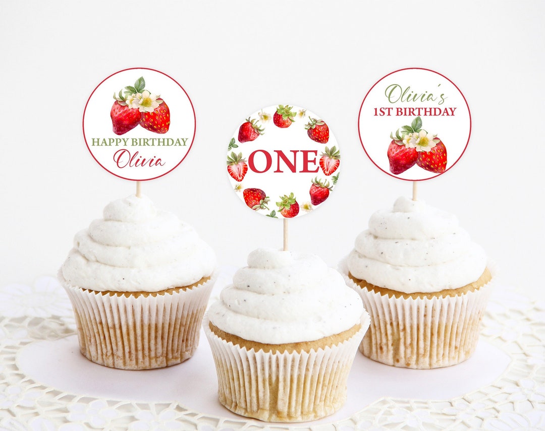 Printable Cupcake Toppers, Editable Cake Decor | Berry First ...