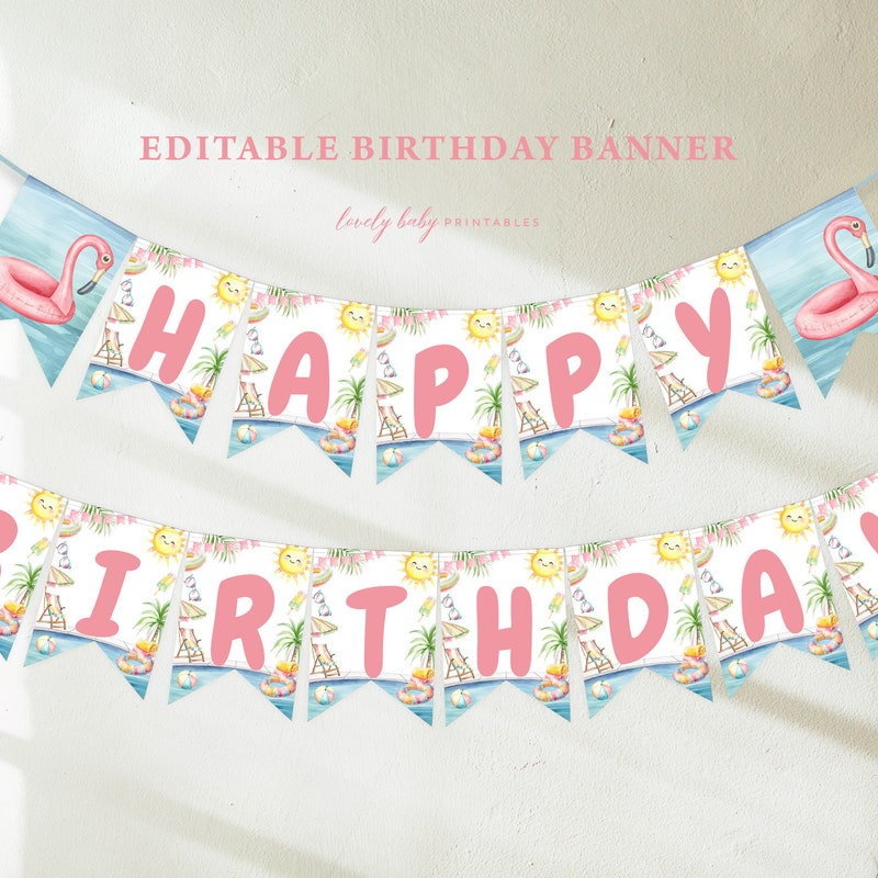 Pool Party Banner - Etsy