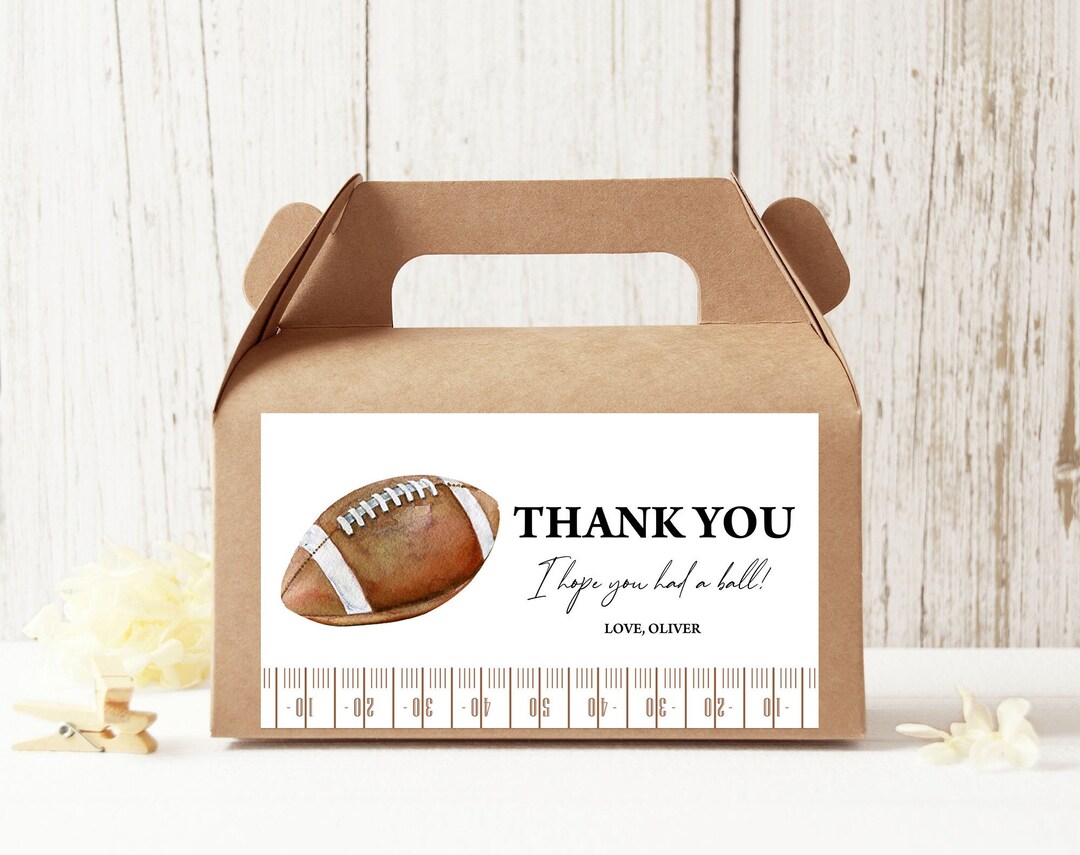 Gable Box Label, Gable Gift Box Sticker | Football, First Year Down ...