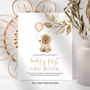 Alphabet Coloring Book Printable Baby ABC Book Teddy Bear - Etsy