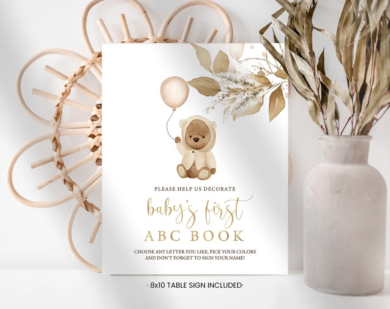 Alphabet Coloring Book Printable Baby ABC Book Teddy Bear - Etsy