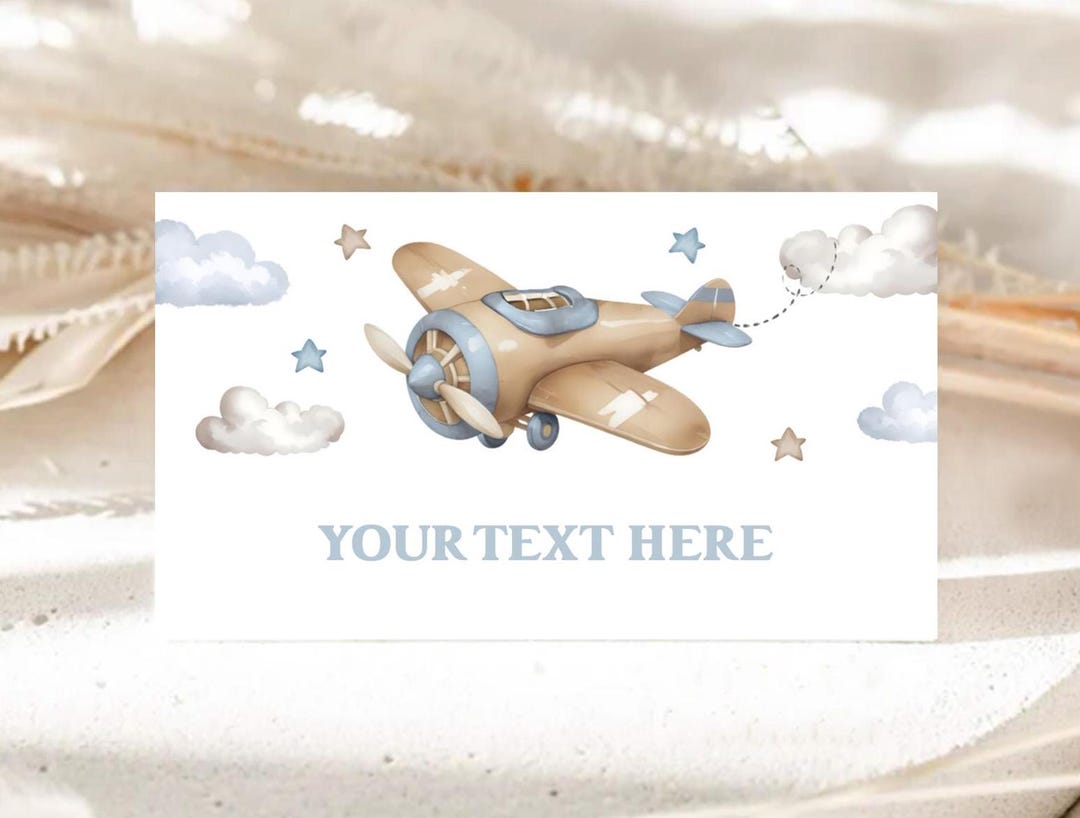 Birthday Tent Cards, Printable Place Cards, Food Labels | Airplane ...