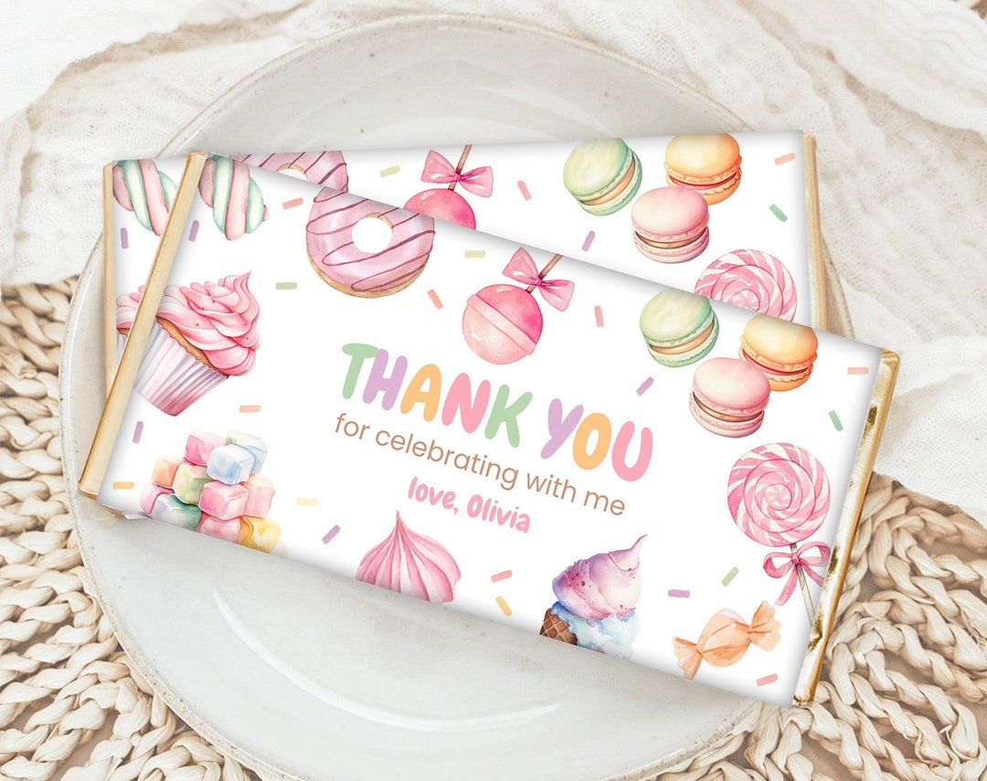 Chocolate Bar Wrapper, Candy Bar | Sweet ONE, Donut, Ice Cream, Pastel ...