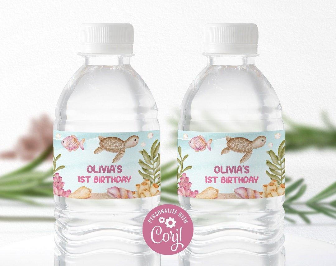 Editable Water Bottle Labels | Under the Sea, Ocean Animals | Printable ...