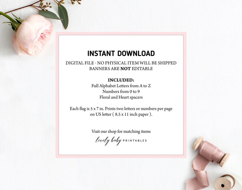 Blush Floral Party Banner Printable Happy Birthday Banner DIY - Etsy