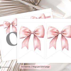 Baby Shower Party Banner, Hello Baby | Pink Coquette Bow, Soft Pink ...