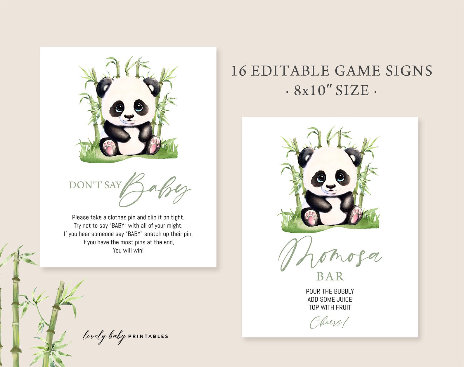 Printable Baby Shower Games Bundle Editable Baby Shower Game Package ...