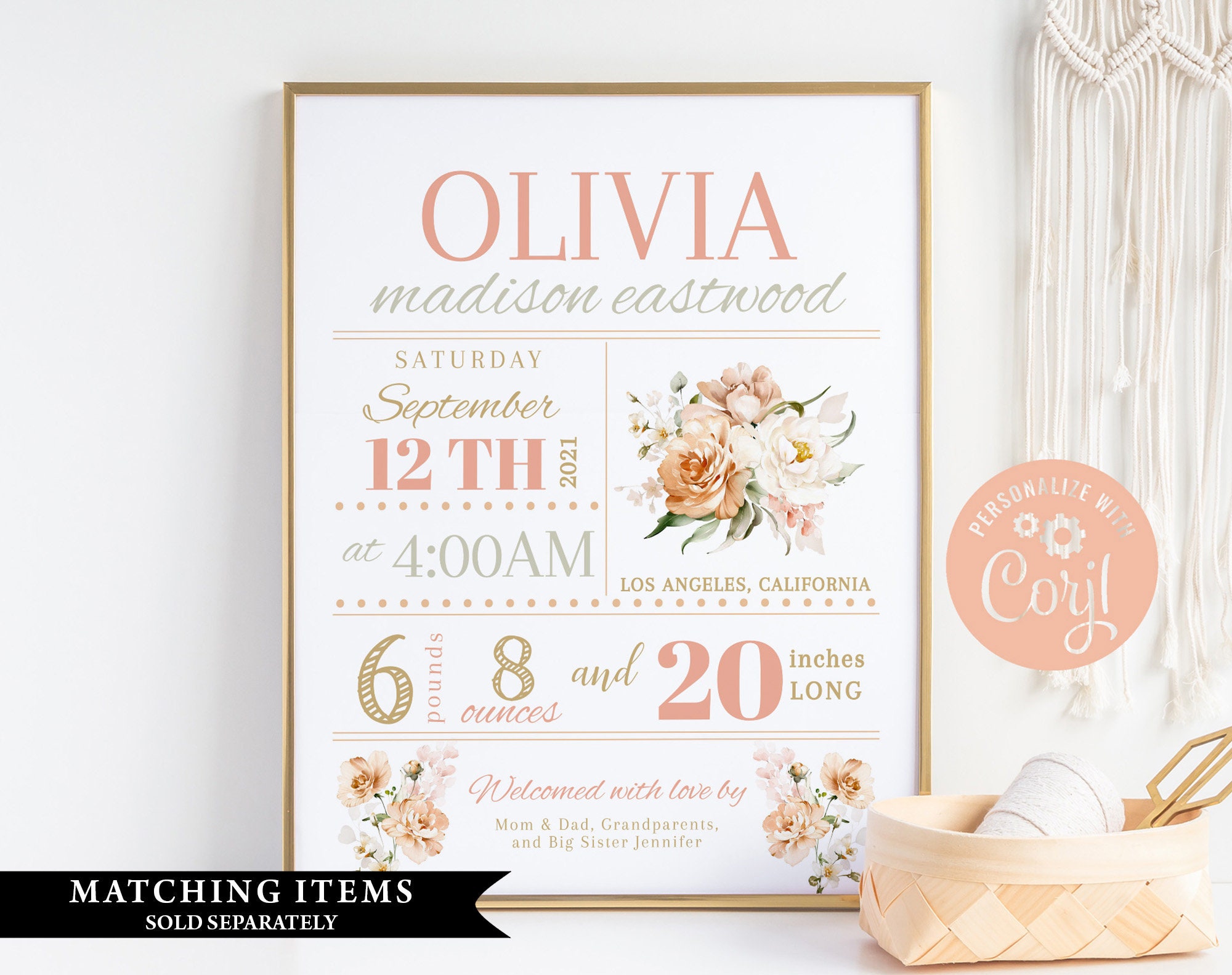 Boho Floral Favor Tags Printable Birthday Party Favors Blush | Etsy