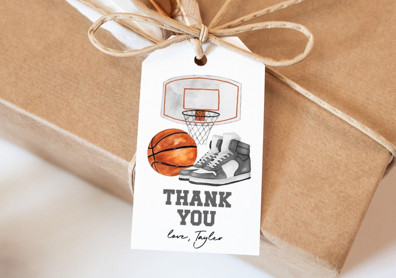 Printable Birthday Favors, Gift Tags | Basketball, Hoops, Let's Have a ...