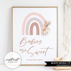 Boho Rainbow Baby Shower Welcome Sign Editable Welcome Sign Template ...