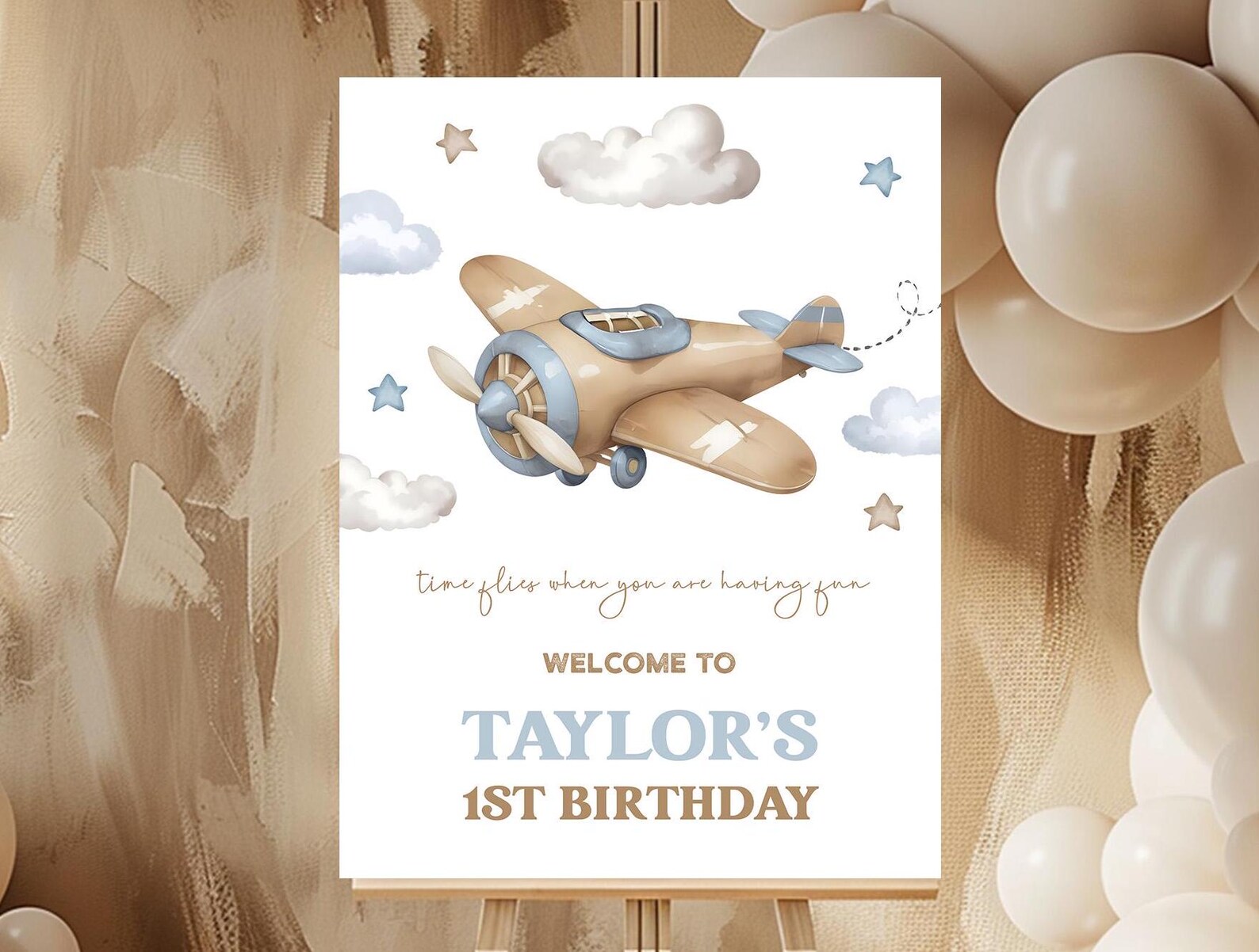 Birthday Welcome Sign, Poster | Airplane, Retro Fighter Plane, Time ...