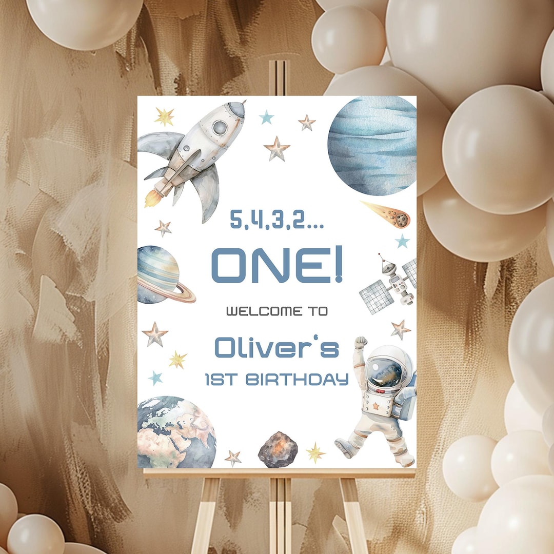 Birthday Welcome Sign, Poster | Space Shuttle, Astronaut, First Trip ...