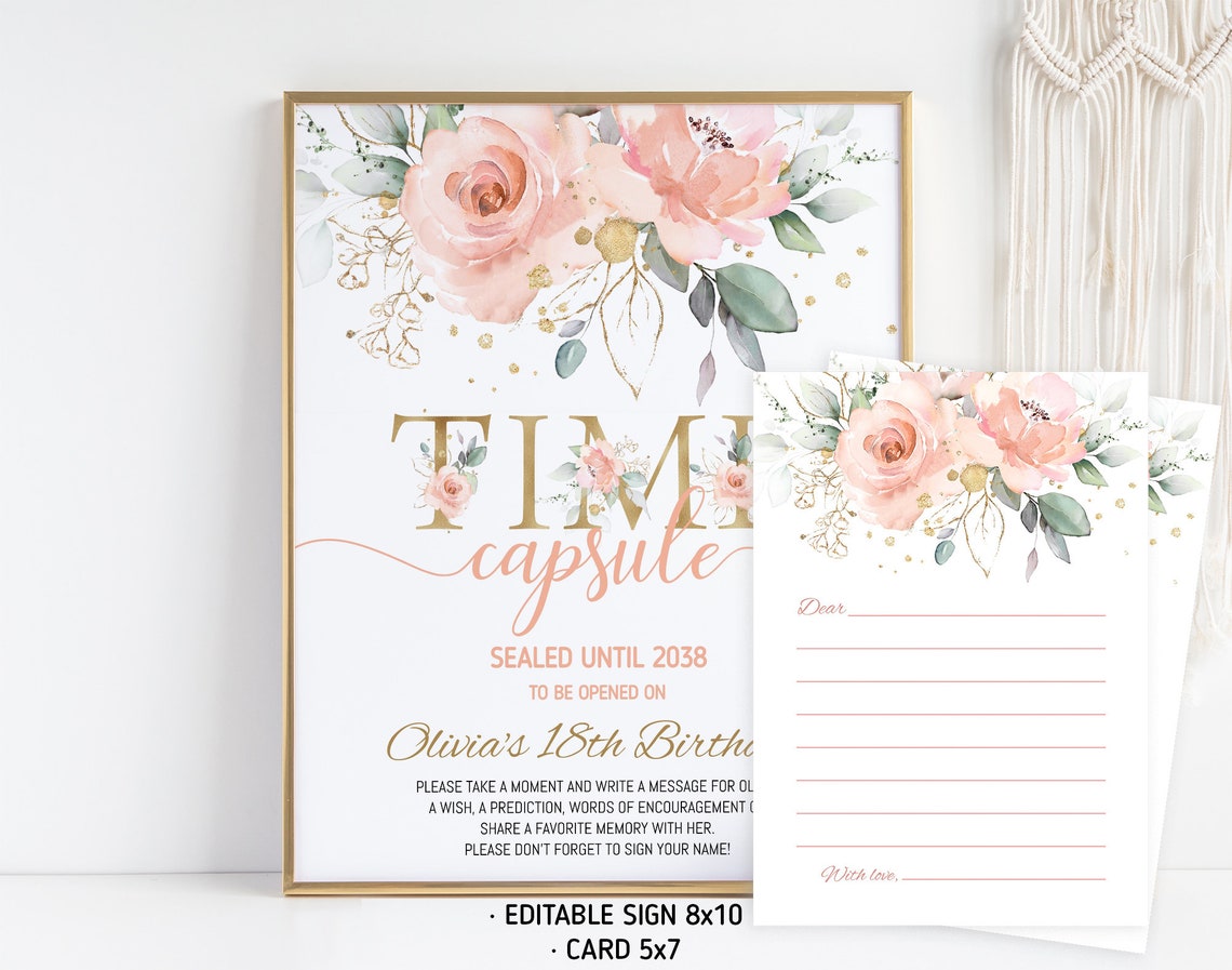 Editable Time Capsule Sign Printable First Birthday Time - Etsy Canada