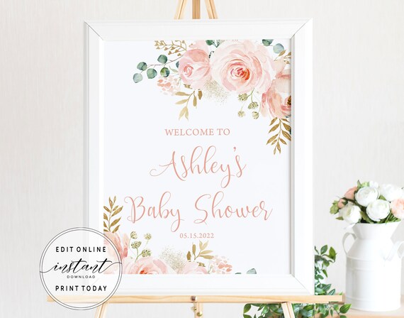 Welcome Sign Template Editable Baby Shower Welcome Sign | Etsy