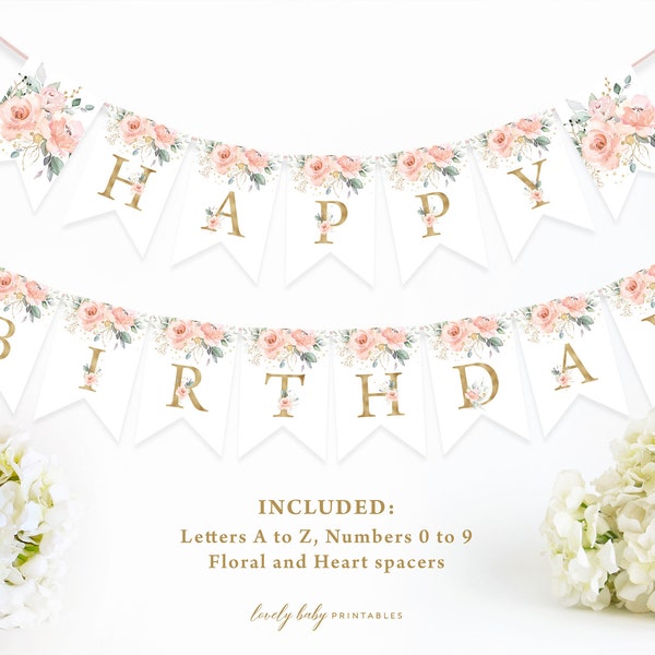 Birthday Banner Floral Personalized - Etsy
