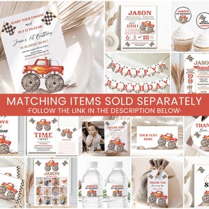 Happy Birthday Banner | Monster Truck, Start Your Engine | Printable ...