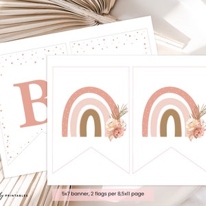 Boho Rainbow Happy Birthday Banner | Modern, Boho Rainbow | Printable ...