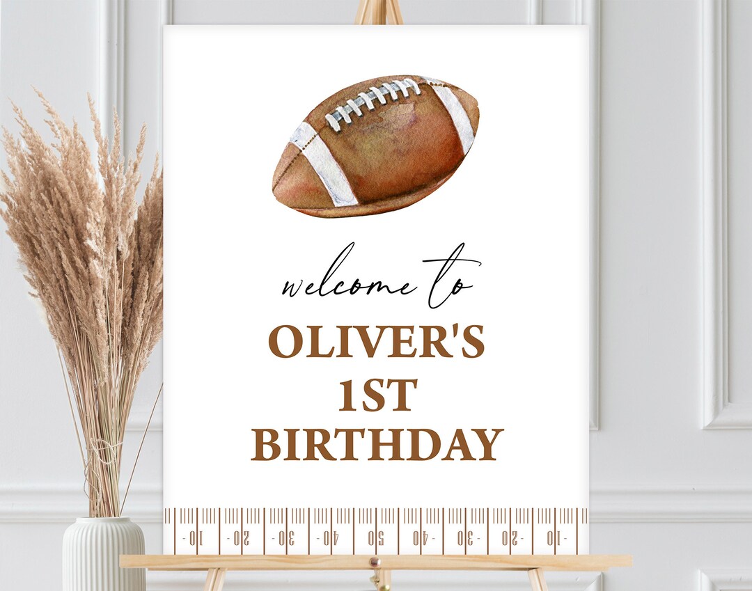 Birthday Welcome Sign, Poster | Football, First Year Down, Kickoff ...