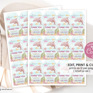 Printable Birthday Favors, Gift Tags | Under the Sea, Ocean Animals ...