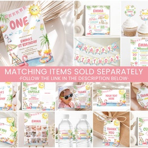 Printable Birthday Favors, Gift Tag | ONE in the Sun, Pool Party ...
