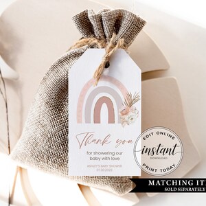 Boho Rainbow Baby Shower Welcome Sign Editable Welcome Sign Template ...