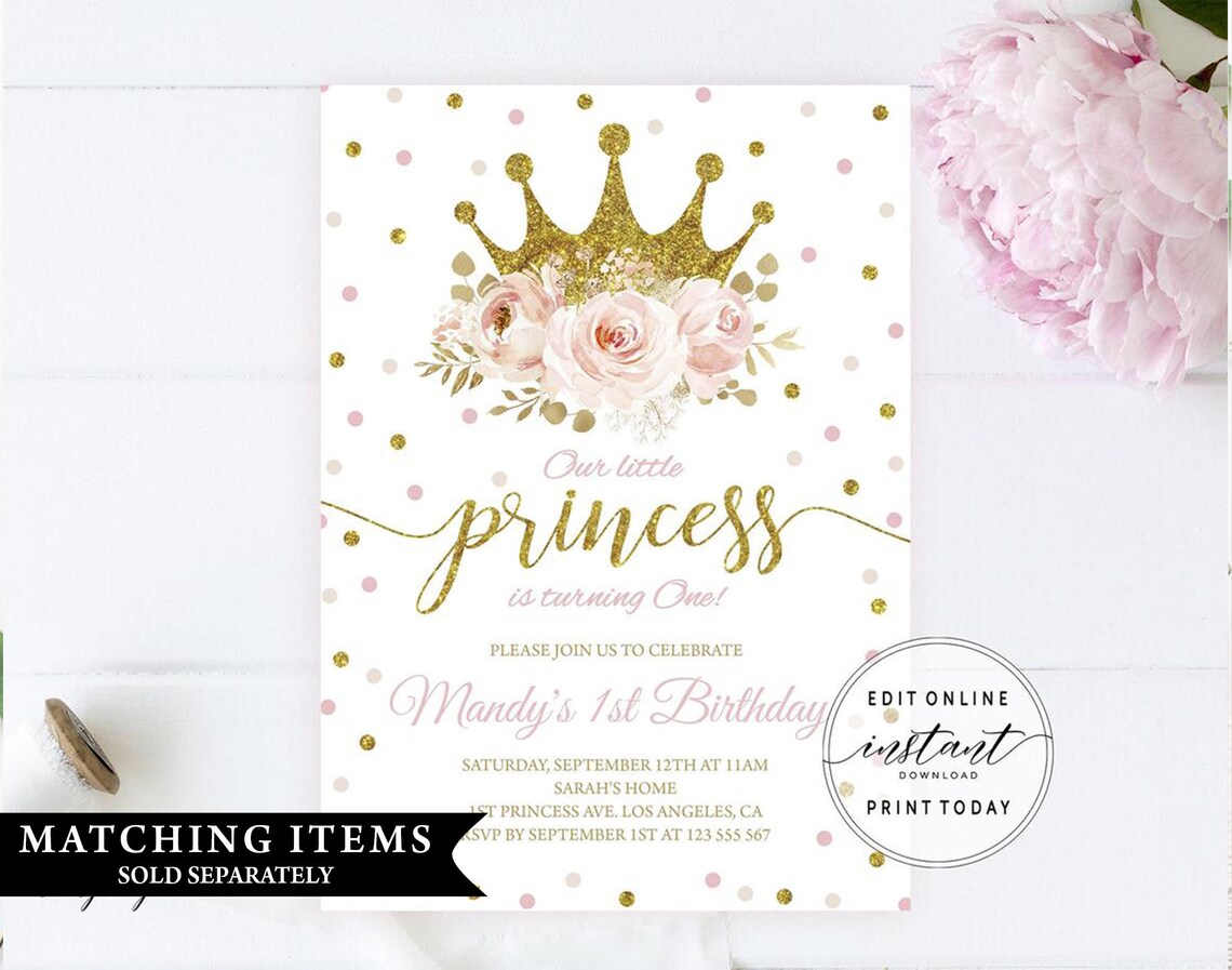 Printable Welcome Sign Our Little Princess First Birthday - Etsy