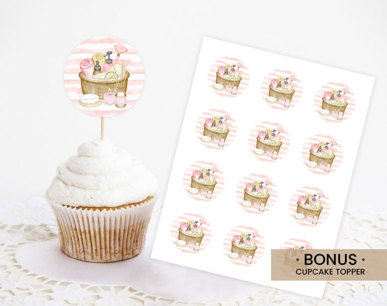 Printable Cupcake Toppers, Party Cake Decor | Spa Party, Pamper Party ...