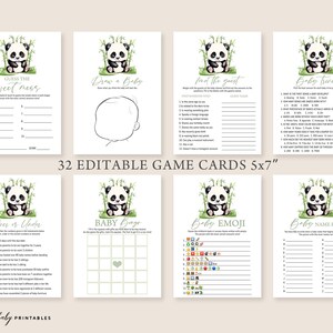Printable Baby Shower Games Bundle Editable Baby Shower Game Package ...
