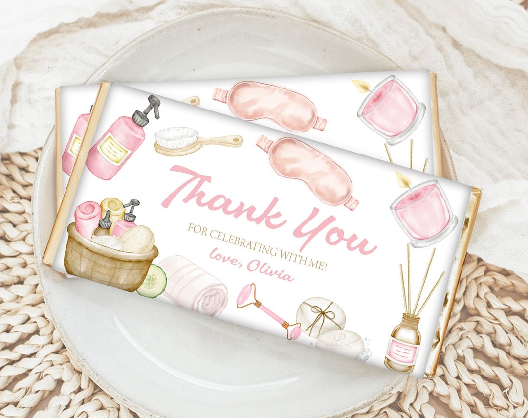 Chocolate Bar Wrapper, Candy Bar | Spa Party, Pamper Party, Glam Party ...