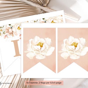 Baby Shower Party Banner, Baby in Bloom | Pink Floral, Spring Summer ...