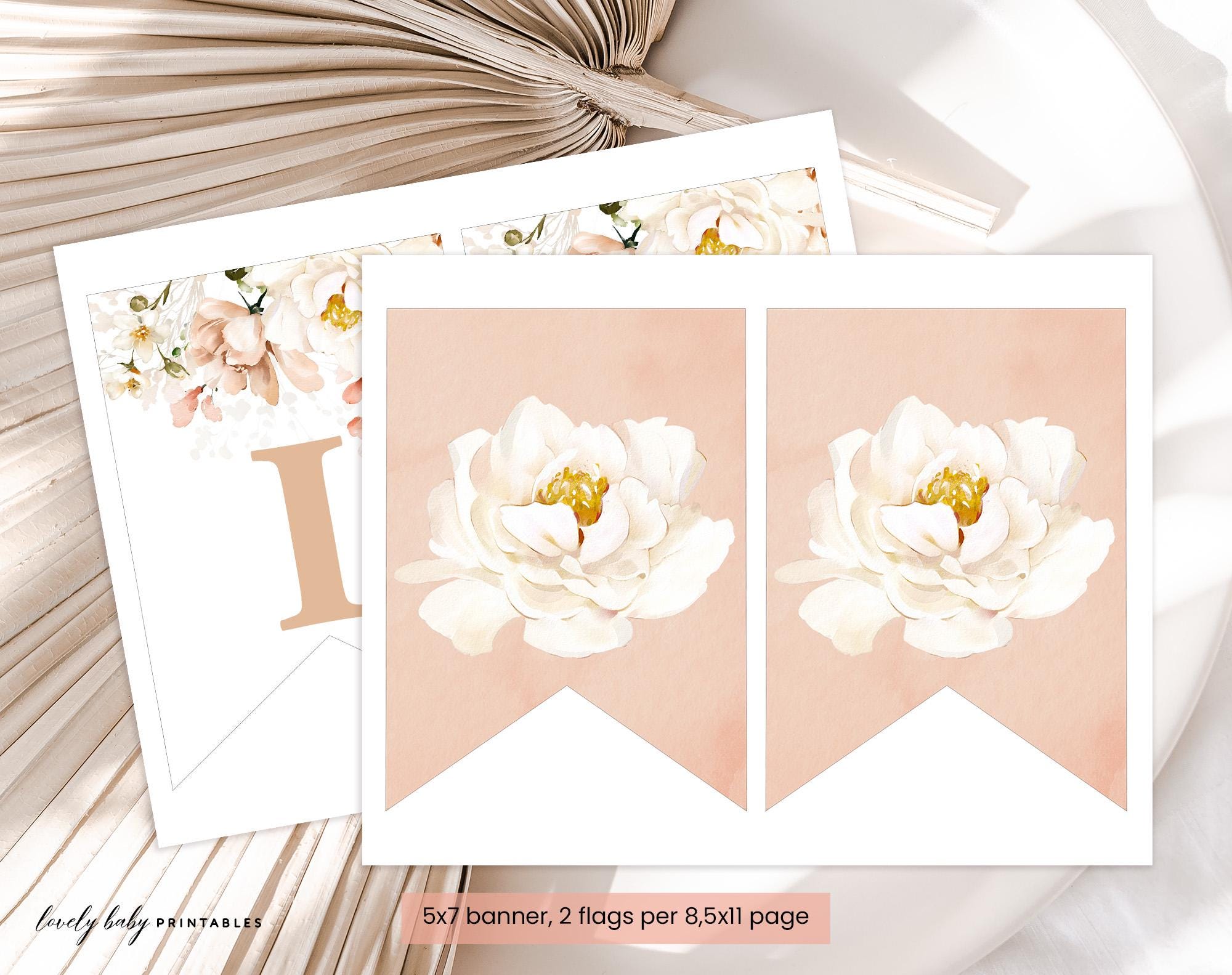 Baby Shower Party Banner, Baby in Bloom | Pink Floral, Spring Summer ...