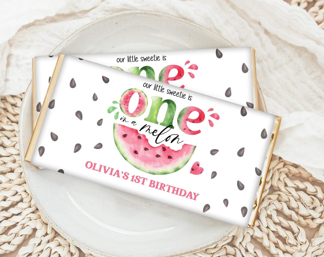 Editable Chocolate Bar Wrapper, Candy Bar Wrapper | Watermelon, One in ...