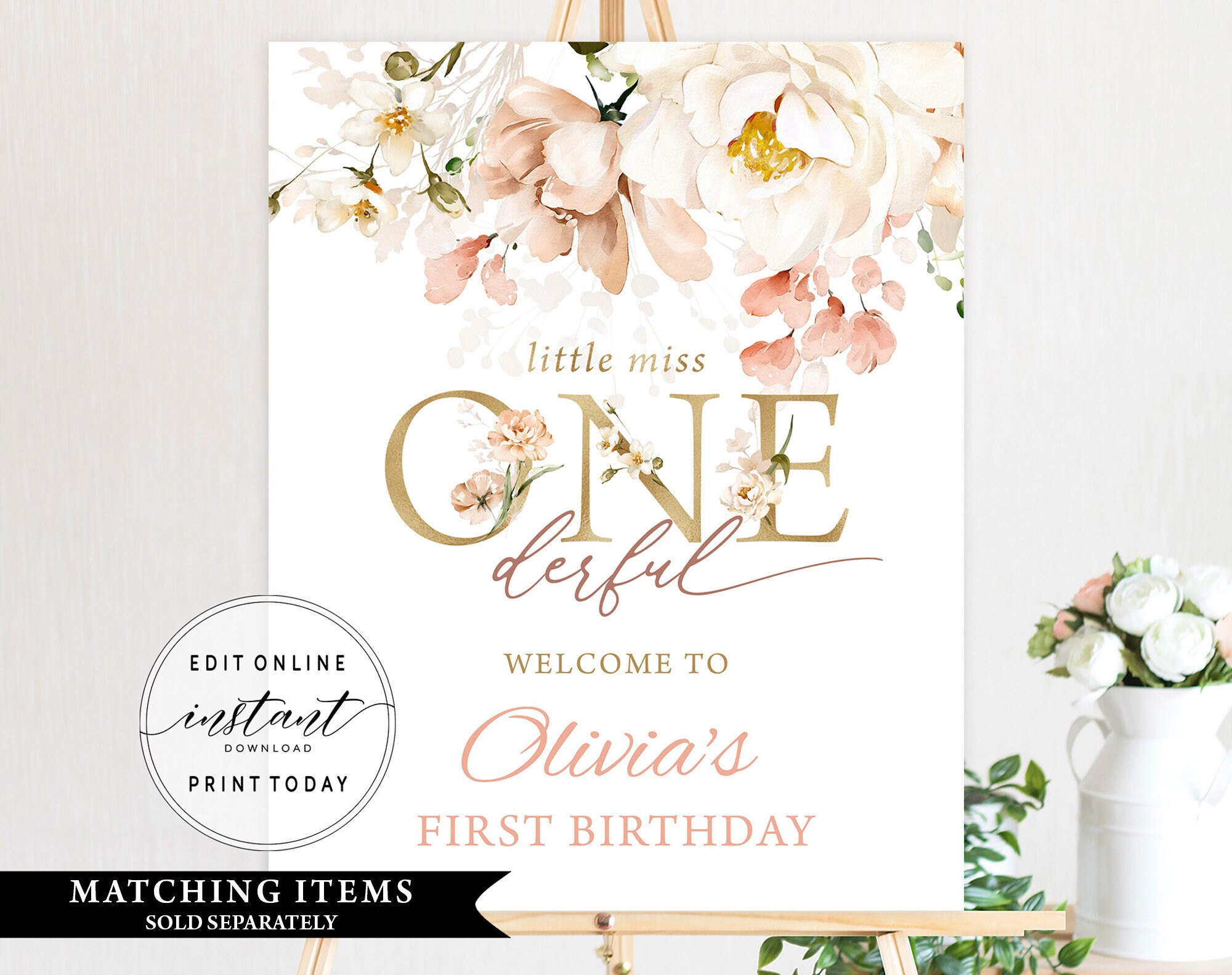 Boho Floral Favor Tags Printable Birthday Party Favors Blush | Etsy