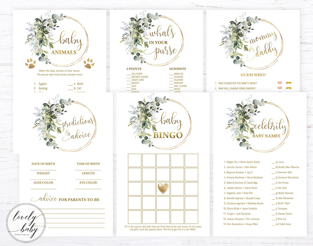 Baby Shower Games Pack Printable Baby Shower Games Bundle - Etsy