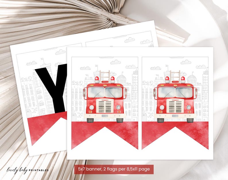 Happy Birthday Banner | Firetruck, Fire Engine, Sound the Alarm ...